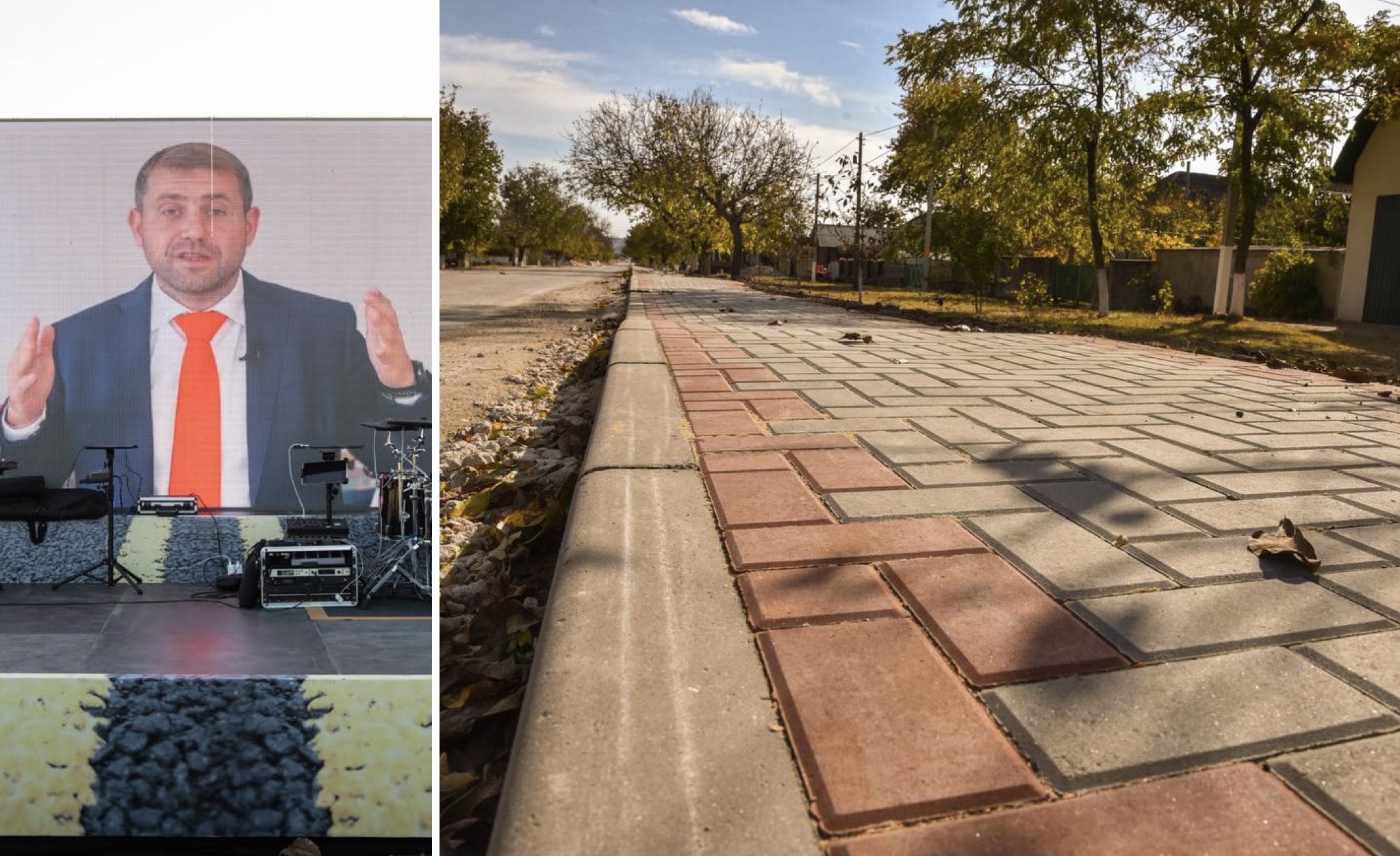 FOTO // Cu sprijinul echipei lui Ilan Șor, construcția noului trotuar ...