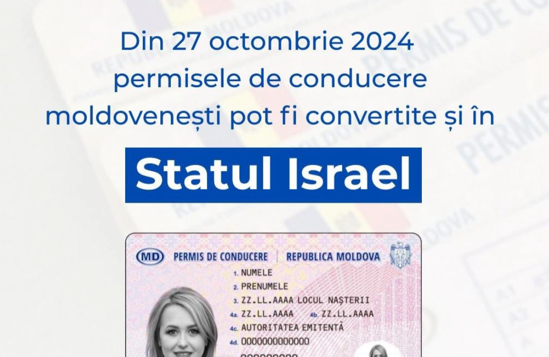 Acord între Moldova și Israel: Permisele de conducere moldovenești pot fi preschimbate fără ...